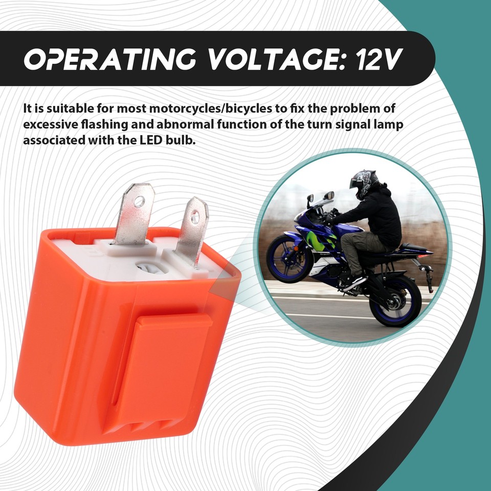 2 Pin Motorcycle Speed Adjustable LED Turn Indicator Flasher Relay 12V ...