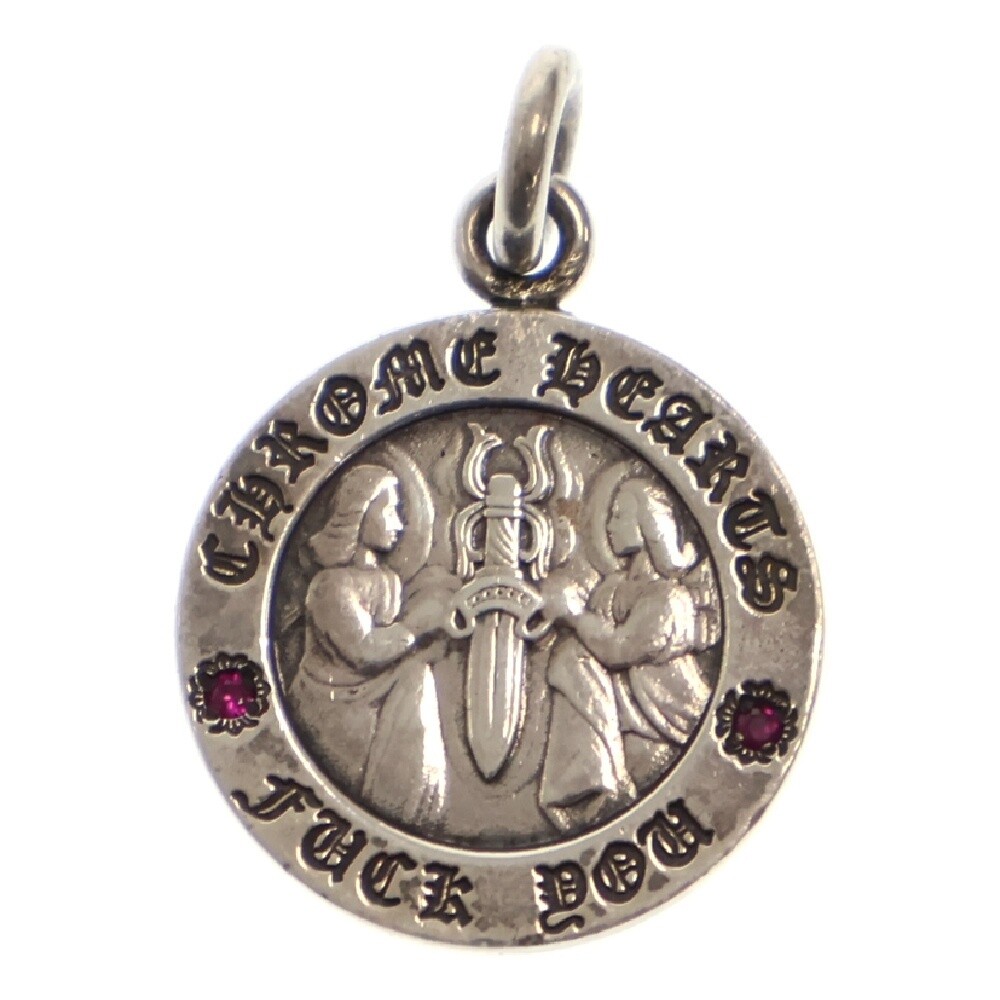 Chrome Hearts Angel Medal V1 Ruby Custom Silver Charm… - Gem