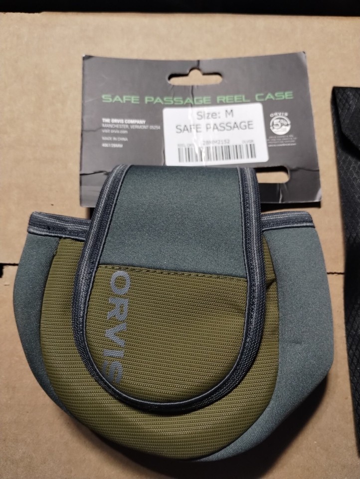 Orvis Green Safe Passage Reel Case + Pouch + Ferrule Wax All New | eBay