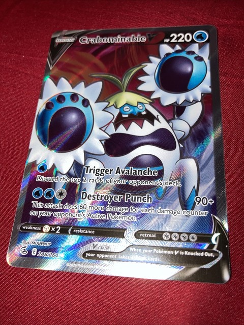 Pokémon TCG Crabominable V Fusion Strike 248/264 Holo Full Art for sale ...
