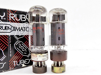 Nice Strong Testing Pair of Ruby EL34BHT Vacuum Tubes | eBay