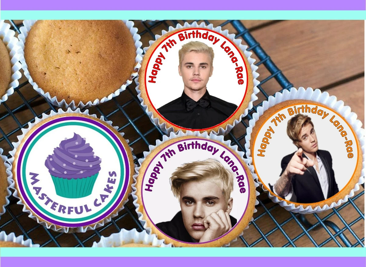 Justin Bieber Edible Cupcake Toppers
