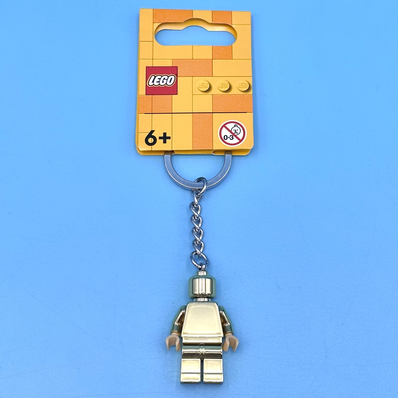 LEGO Chrome Gold 2x4 Stud Brick + Minifigure Set Keychain Ring Set ...