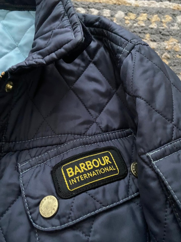 *GENUINE* BARBOUR INTERNATIONAL LADIES NAVY JACKET SIZE 14 EQUESTRIAN ...