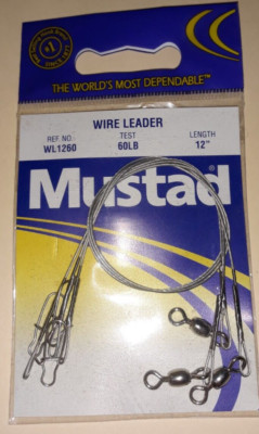 MUSTAD WIRE LEADERS 60LB 12" MODEL WL1260 | eBay