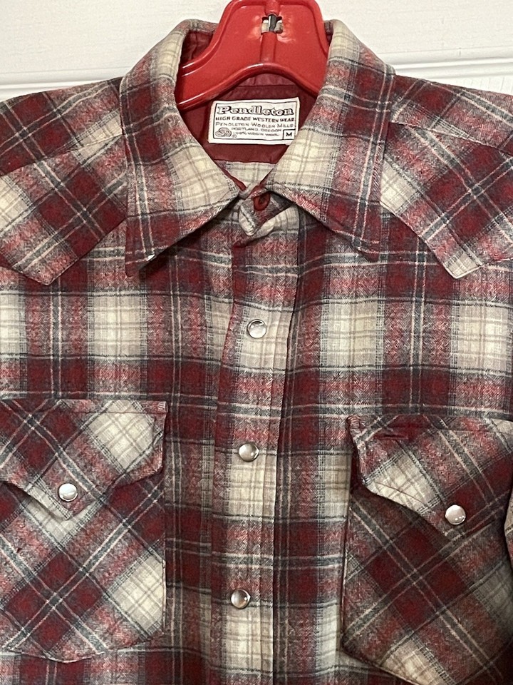 Pendleton Men's Shirt Wool High Grade Western Wear Pearl Snap 70's ...