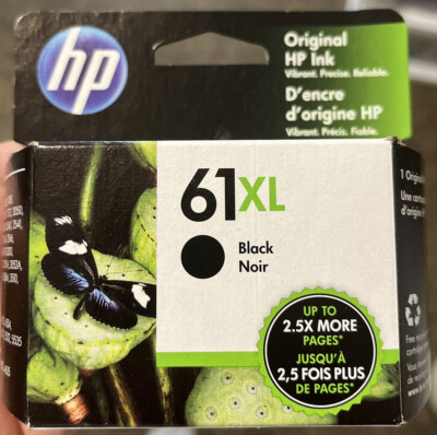 Factory Sealed GENUINE Original HP Printer Ink Cartridge 61XL Black ...