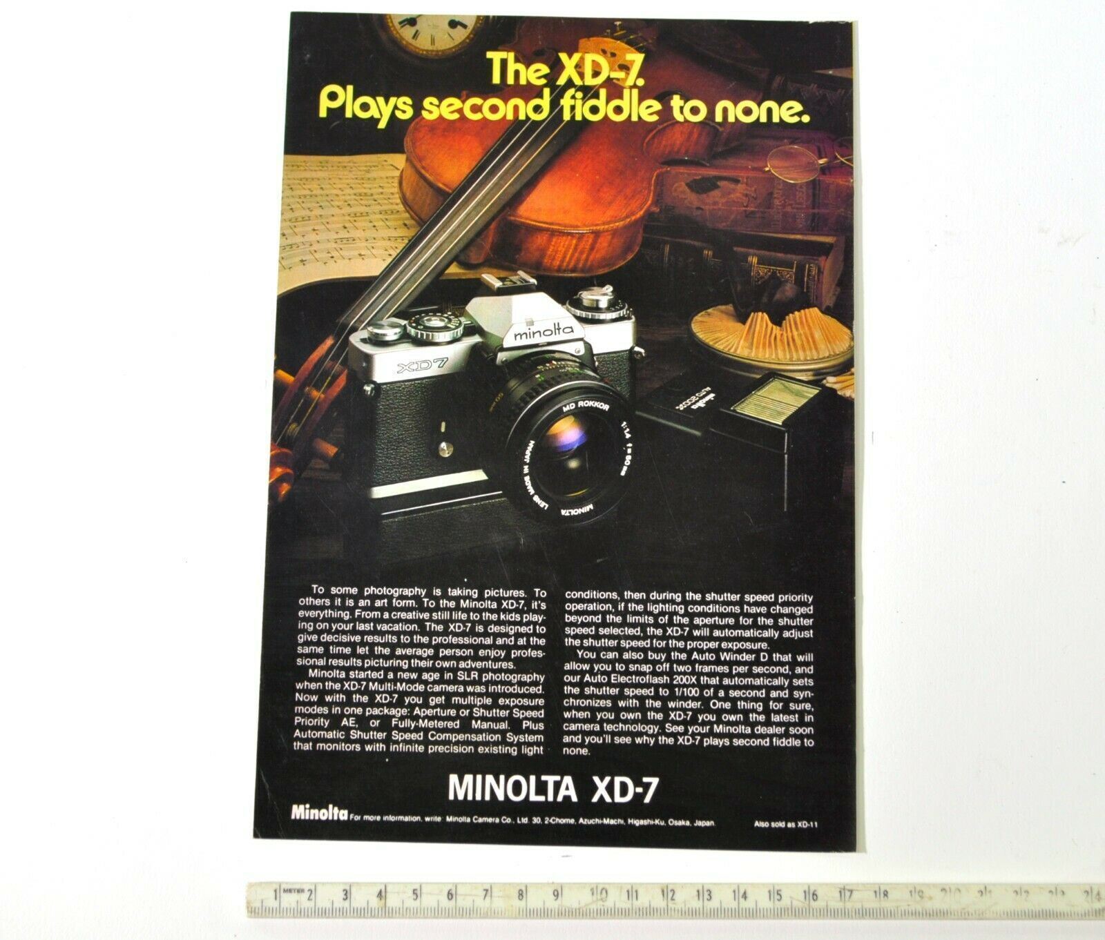 Minolta XD-7 Photo Camera SLR Print Ad Advert Original Vintage 1979 ...