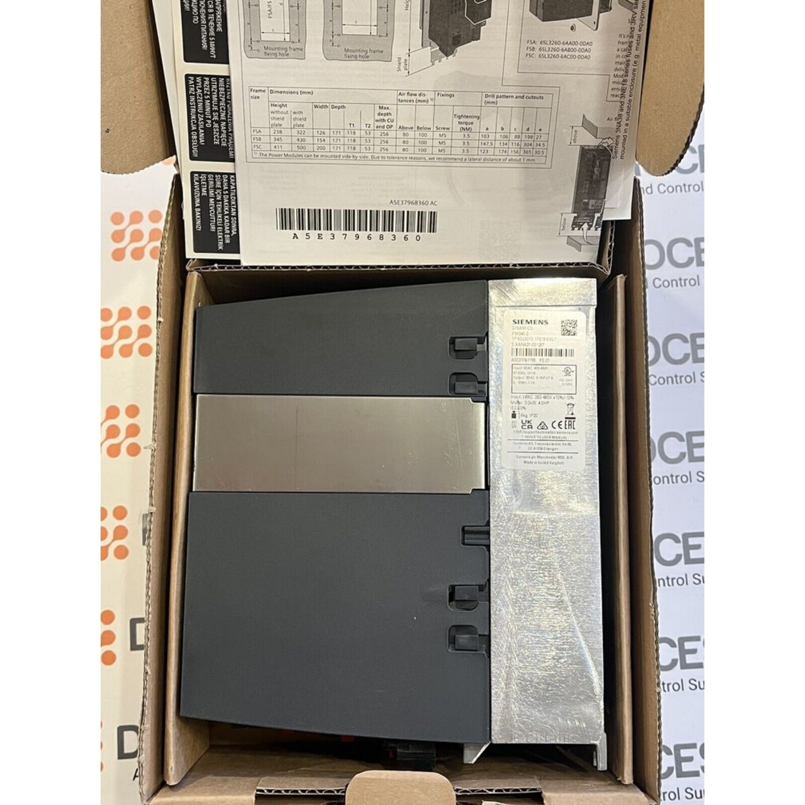 New Siemens SINAMICS PM240-2 with Filter 6SL3210-1PE18-0AL1 6SL3 210 ...