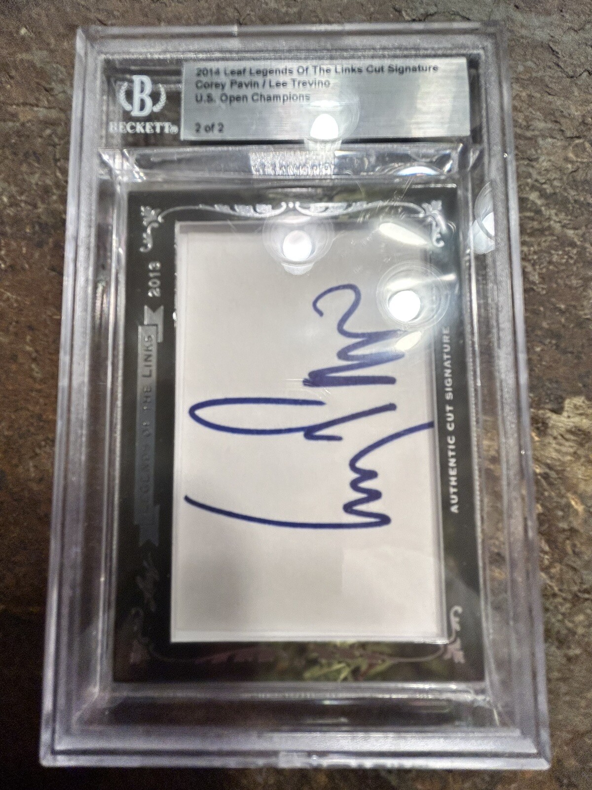 2014 Leaf Legends Corey Pavin / Lee Trevino 2/2 Cut Autograph BGS ...