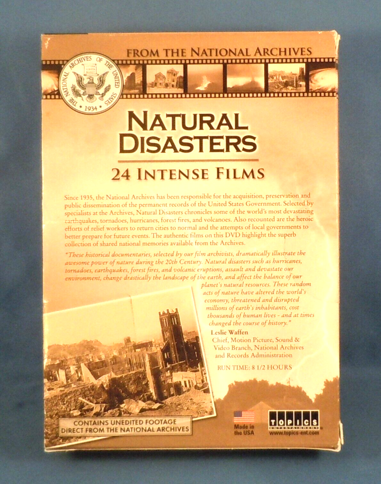 NATURAL DISASTERS - 24 Films in Boxed Set of 6 DVDs - National Archives ...