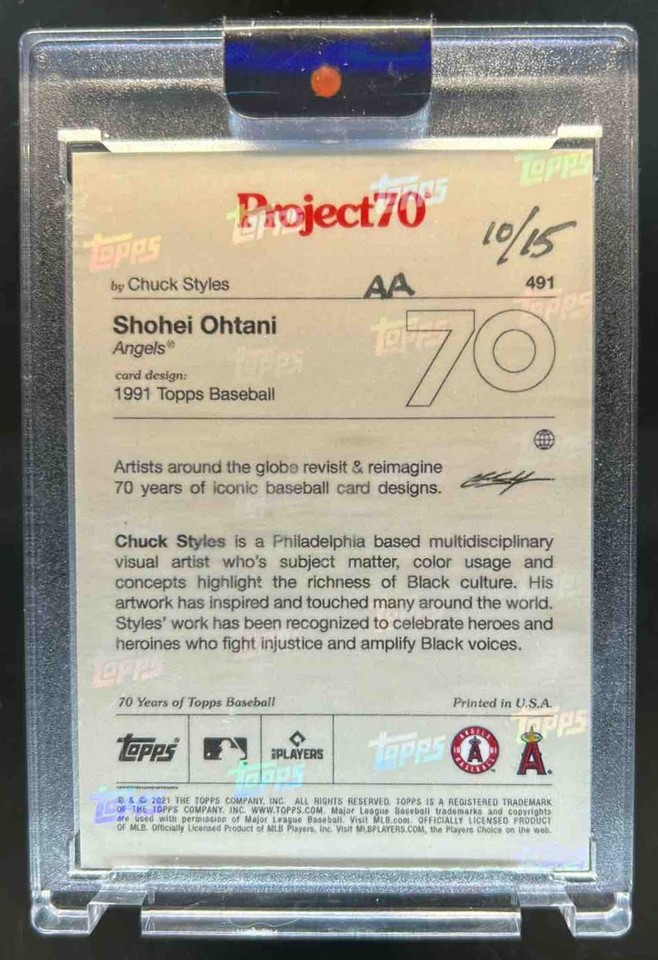 2021 Topps Project 70 Shohei Ohtani Chuck Styles Auto Autograph #10/15 ...
