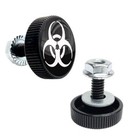 2 Custom Black "Toxic" License Plate Frame Bolts - Motorcycle Tag ...