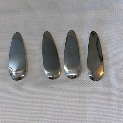 4 NEW SUTTON SPOONS FISHING LURES #23 SMOOTH SILVER. LENGTH IS 3 1/2 ...