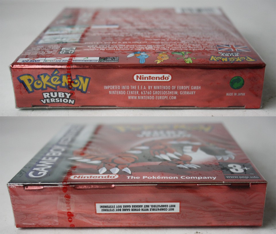 GAME BOY ADVANCE POKEMON RUBY VERSION NINTENDO RED STRIPE 2003 SEALED ...
