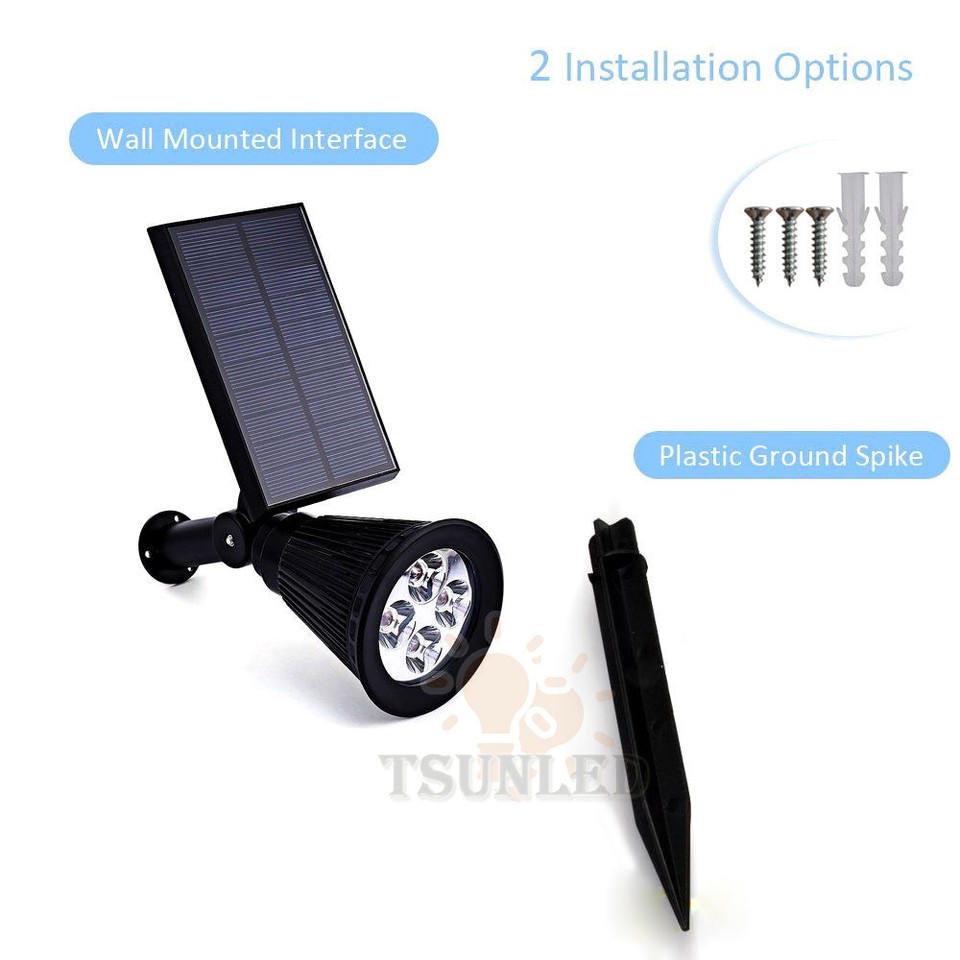 Solar Power Spotlight LED Garden Spot Lights Outdoor Lawn Landscape ...