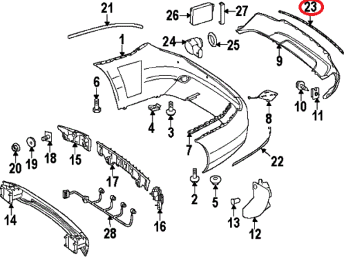 Genuine MB C W204 Rear Bumper Chrome Molding Center A2048853021 NO DUTY ...
