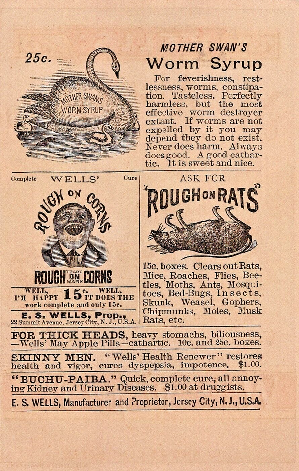 Quack Medicine Wells' May Apple Pills Advertising Trade Card A9o | eBay