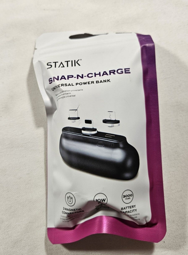 Statik Snap-N-Charge Mini Universal Magnetic Power Bank, 3000mAh | eBay