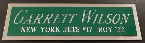 GARRETT WILSON NEW YORK JETS NAMEPLATE FOR AUTOGRAPHED Signed FOOTBALL ...