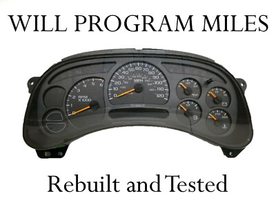 03 05 Chevy GMC Silverado Rebuilt Speedometer Gauge Cluster 15135668 ...
