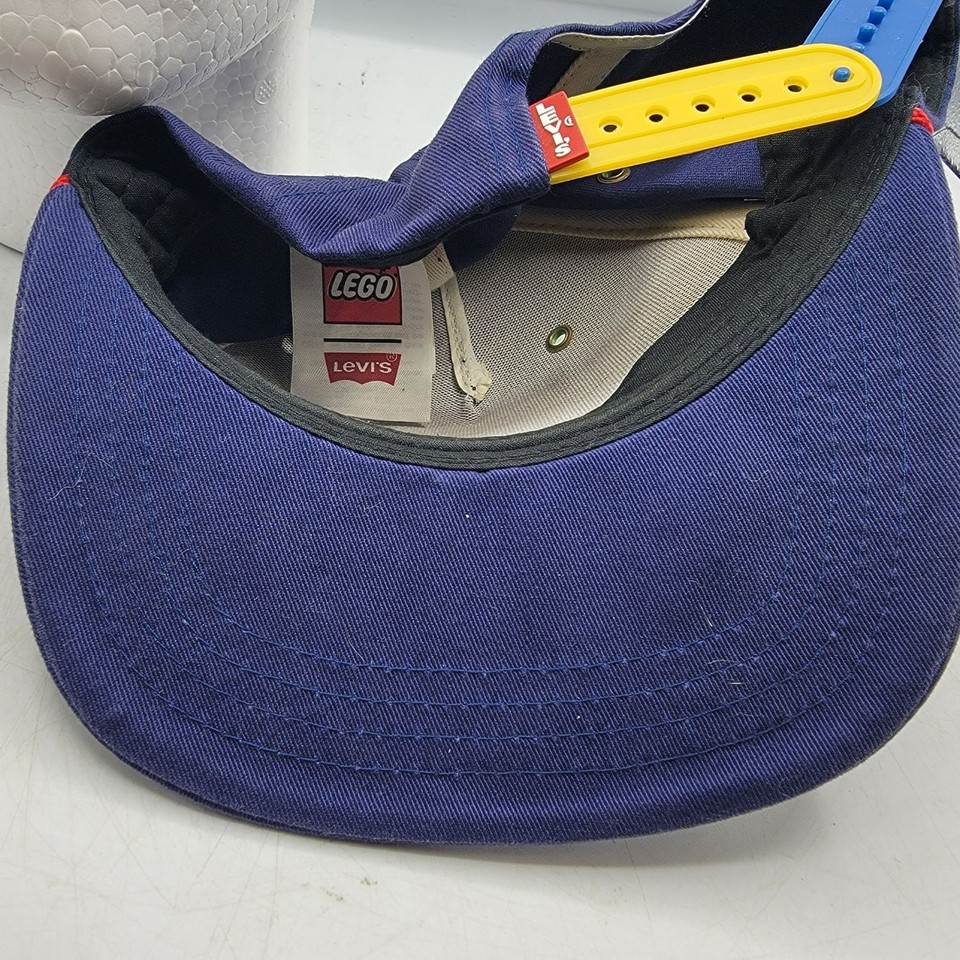Lego X Levi's Flat Brim Hat Adults Dark Blue Adjustable Casual Outdoors ...