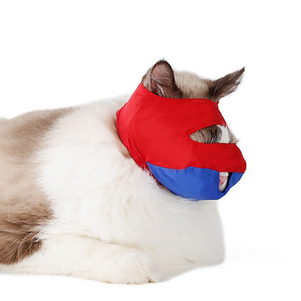 Pet Cat Bathing Hood Anti-bite Mouth-muffle Safe Pet Pressure Relieve ...