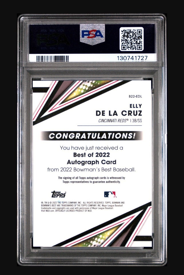 2022 Bowman's Best Elly De La Cruz Auto Green Refractor GEM MINT 10 ...