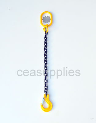 8mm Lifting Chain Sling 1 Leg 2 ton EWL 1.5 Metre Clevis Sling Hook Tow ...