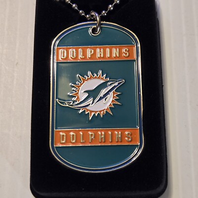 Officially Licensed Neck Tag Dog Tag Necklace Dogtag MIAMI DOLPHINS | eBay