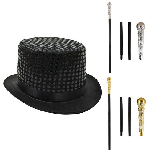 ADULTS HAT & CANE COSTUME SET RINGMASTER CABARET THEATRE SHOW DANCE ...