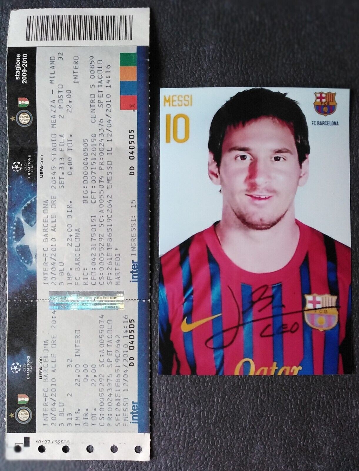 Messi TICKET UEFA Champions League 20.4.2010 Inter vs FC Barcelona | eBay