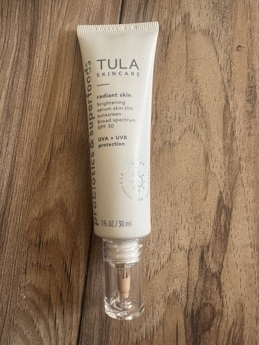 Tula Radiant skin brightening serum skin tint sunscreen shades 05 light ...
