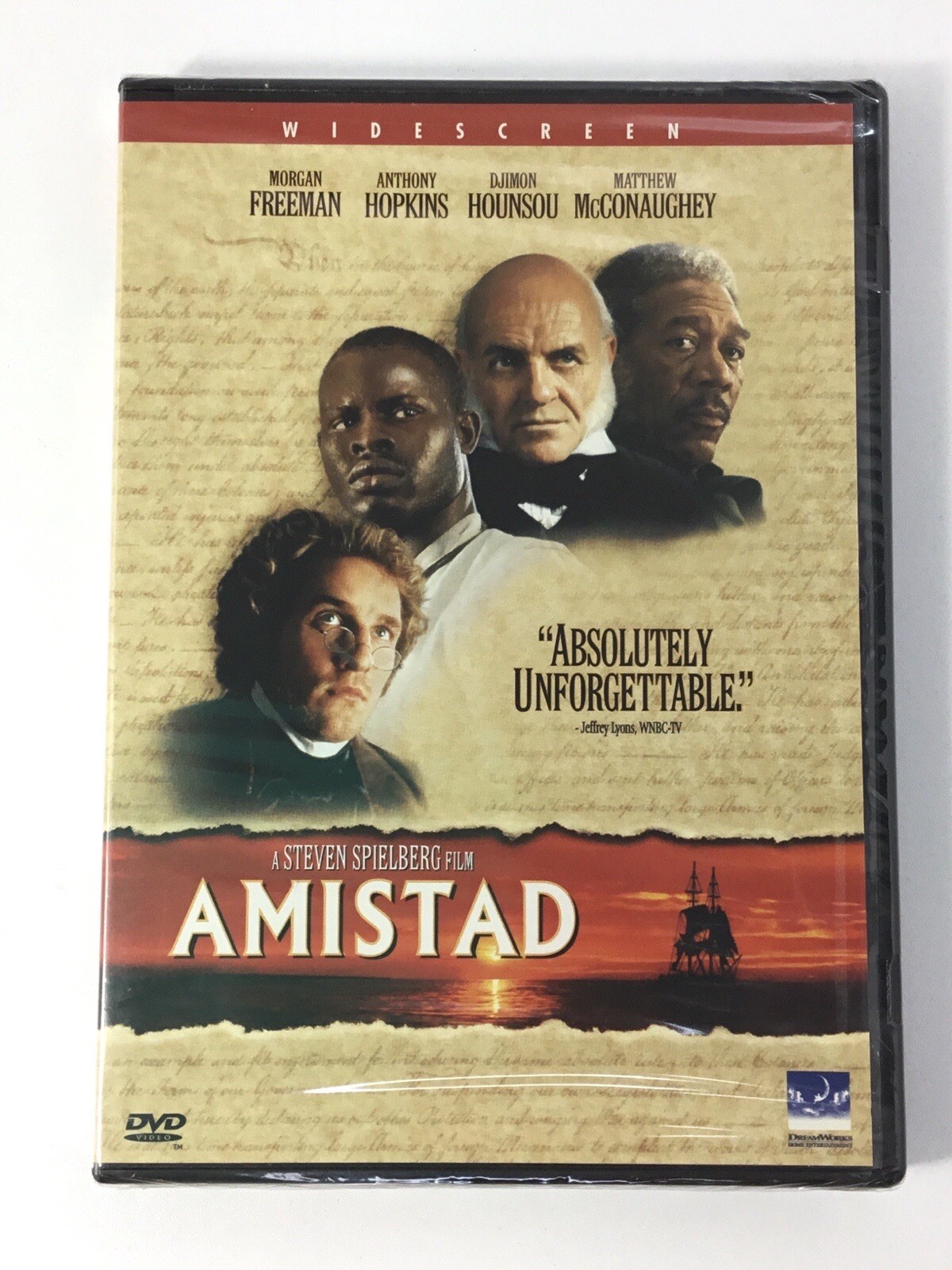AMISTAD 1997 DVD BRAND NEW DREAMWORKS PRINT MORGAN FREEMAN ANTHONY ...