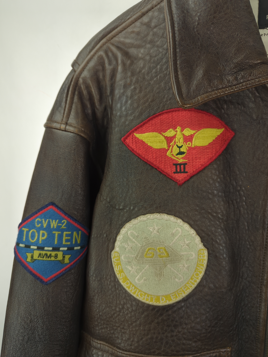 VINTAGE AVIREX Men's Sz M G-1 Leather Patches Bomber Jacket VINTAGE AVIREX Men's Sz M G-1 Leather Patches Bomber Jacket