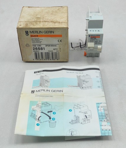 Multi9 Circuit Breaker VIGI C60 2P25 30mA 26581 220/380V 240/415V #A6 ...