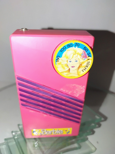 Barbie Radio Walkman VTG 1989 Mattel Pink Radio Speaker Decals Needs 9V ...