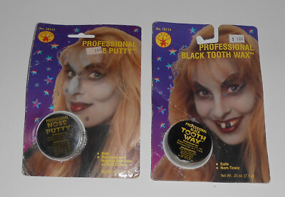 Vintage 1980s Halloween Rubies Professional Black Tooth Wax Putty Witch ...