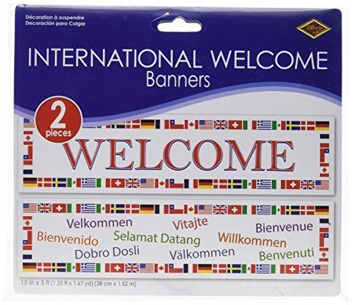 International Welcome Banners Party Decoration 15 "x 5ft. 2 pieces (E ...