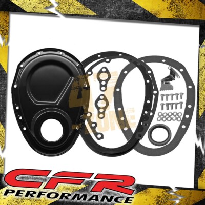 For 1955-65 Chevy Small Block SB Steel 2 Piece Timing Chain Cover Set ...