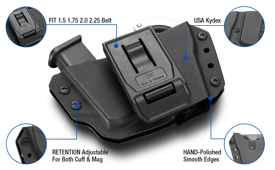 Kydex Handcuff Holster with 9/.40 Double Stack Holder Combo Kydex ...