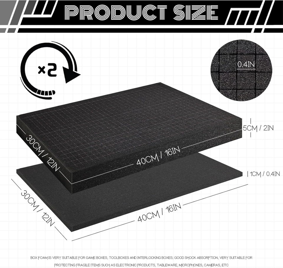 4 Pcs Foam Insert for Case, Pick Apart and Pluck Foam, Gun Case Foam ...