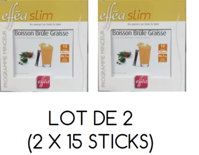 Efféa Slim Boisson Brûle Graisse 2 x 15 Sticks Complément Alim 09/2025 ...