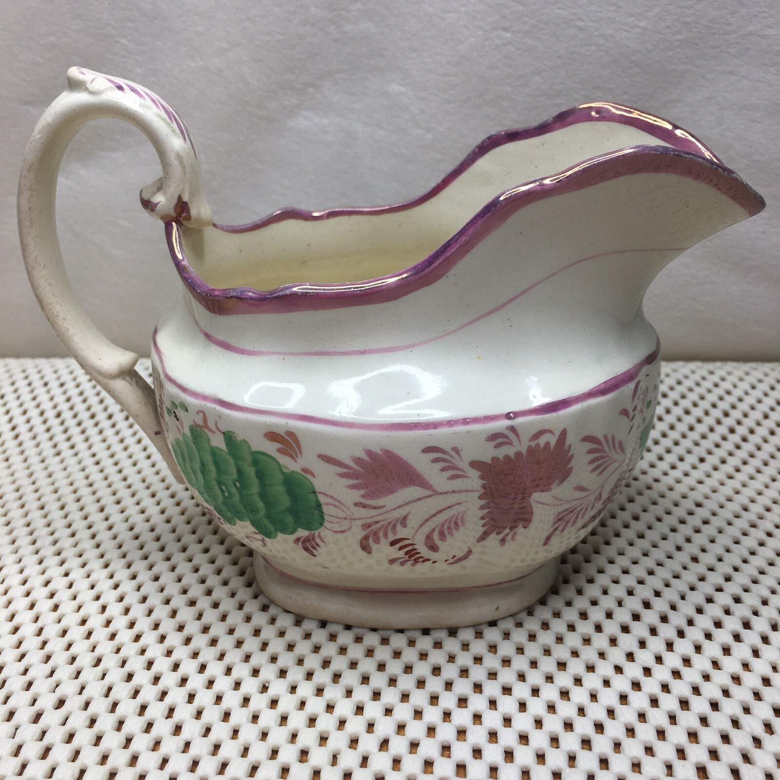 Antique Pink Lustre Luster softpaste porcelain Creamer | eBay