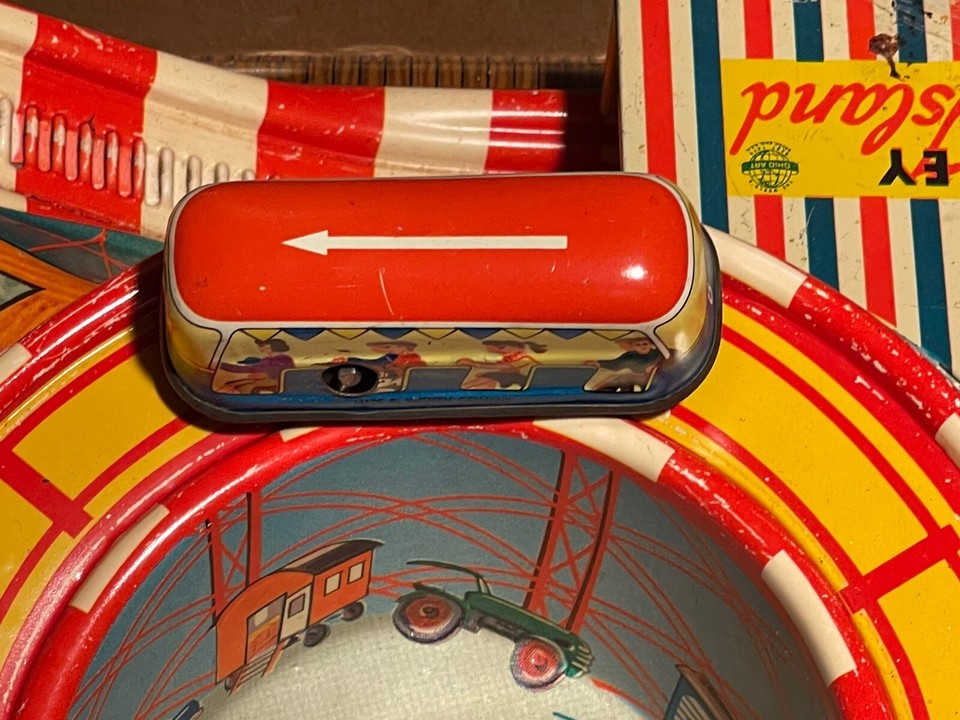 Coney Island Ohio Art Technofix Tin Plastic Wind-Up Roller Coaster With ...