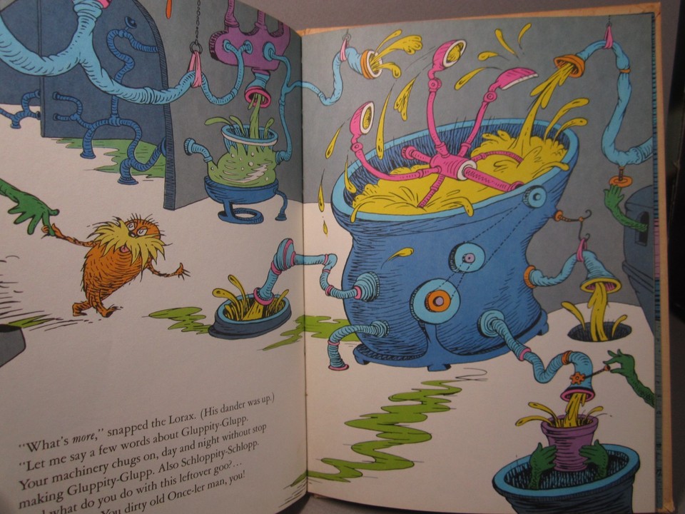LORAX Dr. Seuss Random House 1971 HB Lake Erie slur colorful ...