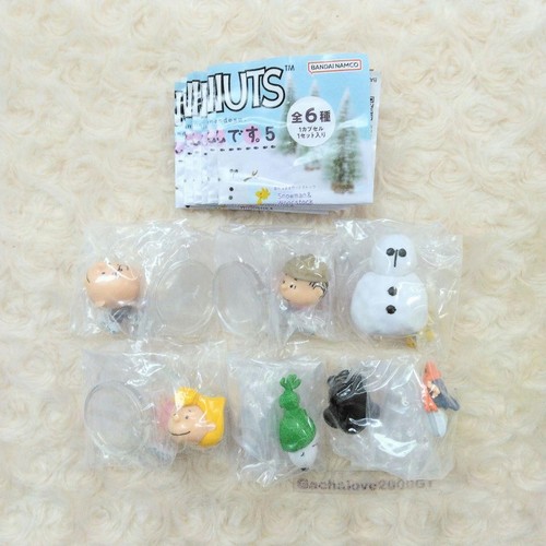 Peanuts 6-Piece Complete Set Mini Figures Capsule Bundle Cel Collection ...
