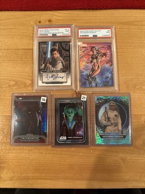 Star Wars Card Lot With 2 Sought After Graded Cards And 3 Solid Raw ...