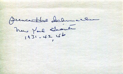 Hal Schumacher Autographed / Signed 3x5 Card | eBay