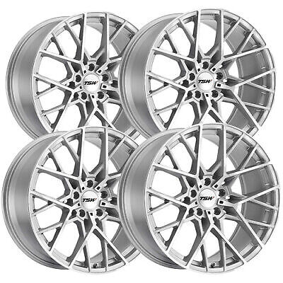 (Set of 4) TSW Sebring 18x8.5 5x108 +42mm Silver Wheels Rims 18" Inch ...